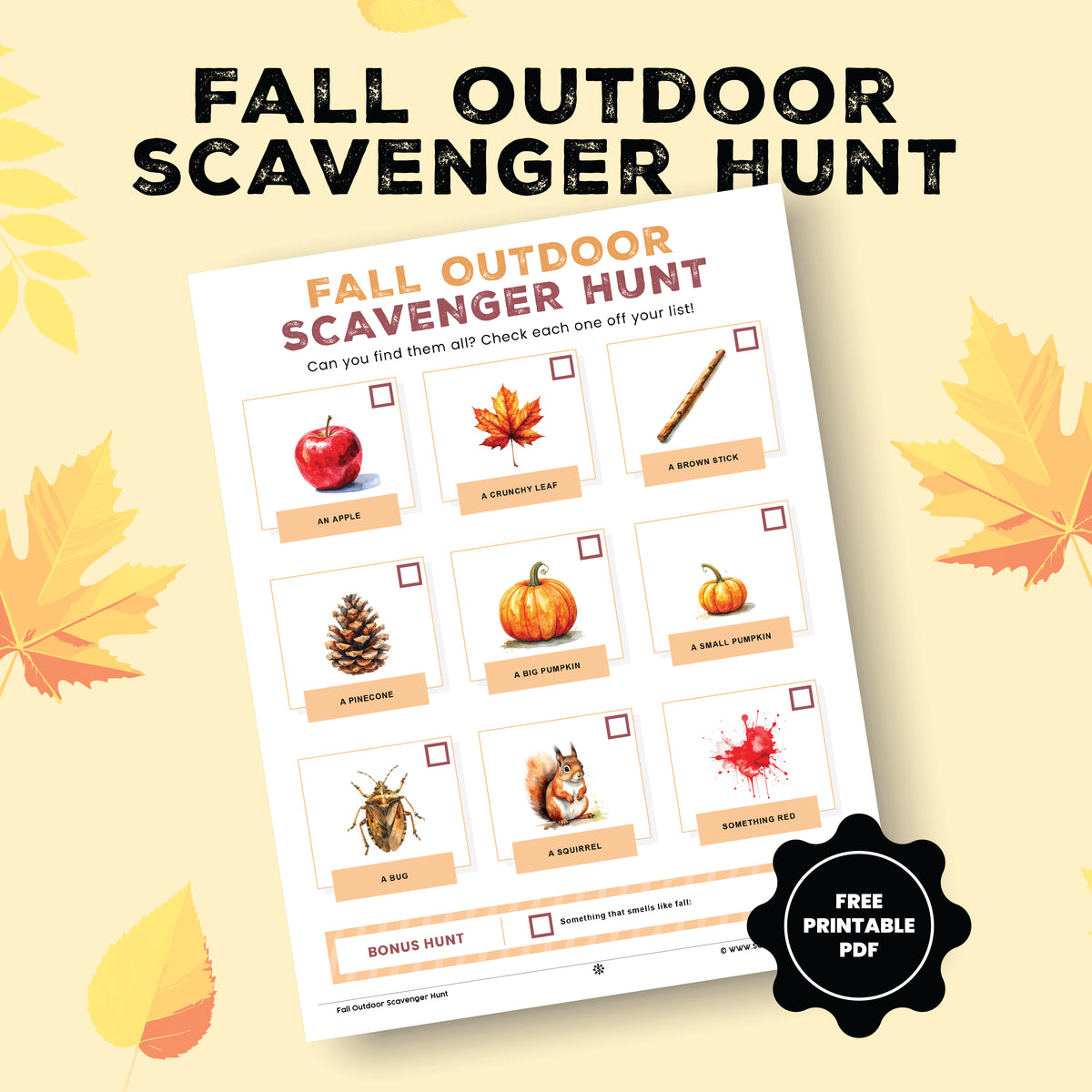 Fall Outdoor Scavenger Hunt (Digital Download) – Schoolhouse Sprouts