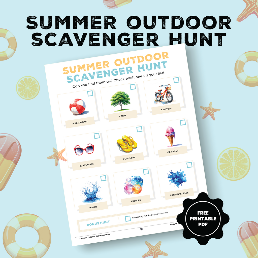 Summer Outdoor Scavenger Hunt Printable for Kids | Free Preschool ...